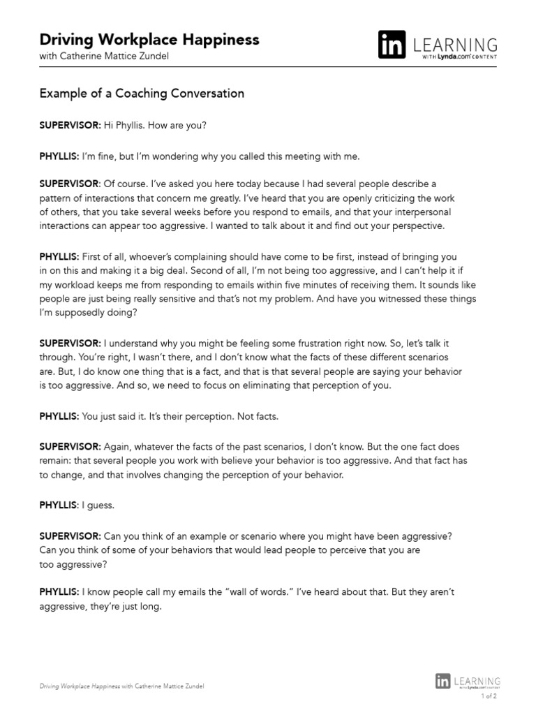 02 - 05 Coaching Conversation | PDF | Psychological Concepts | Social ...