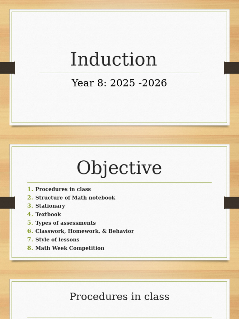 Year 8 Math Induction Guide 2025-2026 | PDF
