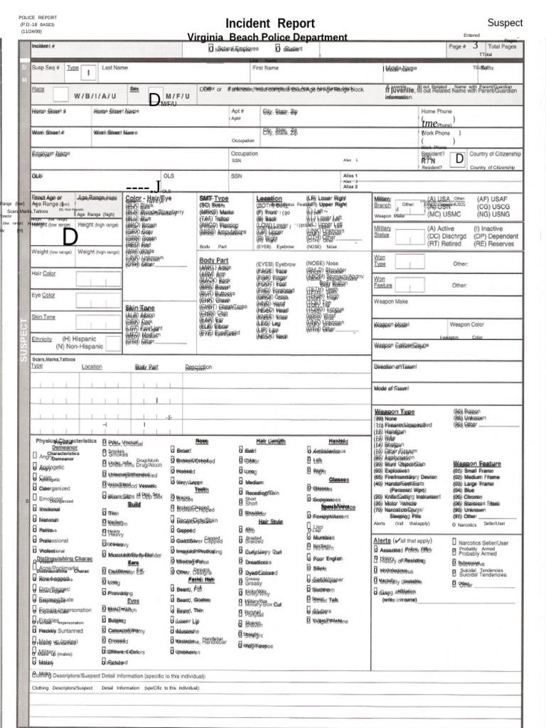 Virginia Beach Police Incident Report | PDF