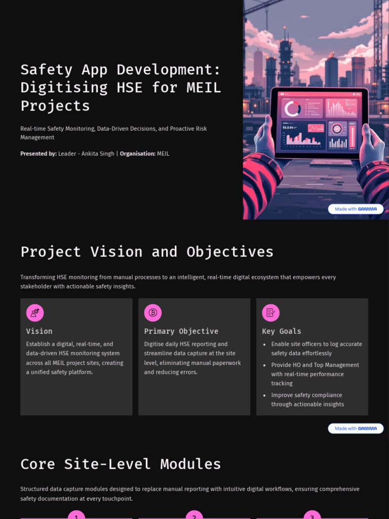 Safety App Development Digitising HSE For MEIL Projects | PDF ...