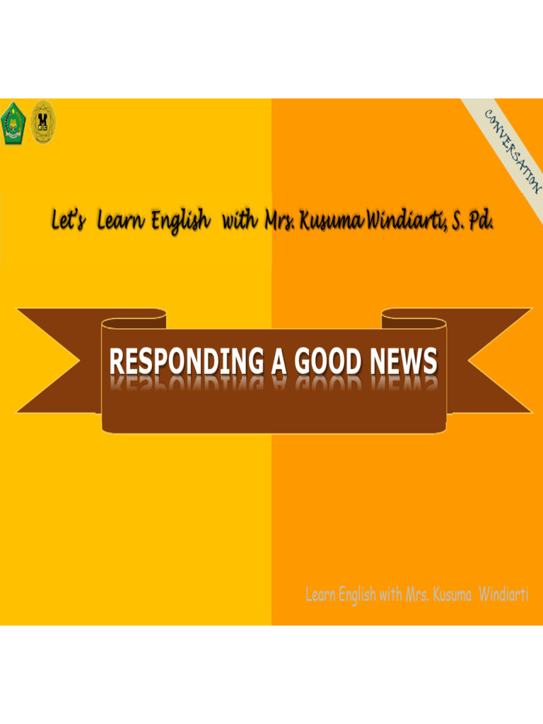 PPT RESPONDING TELLING A GOOD NEWS KELAS IX | PDF | Adjective | English ...