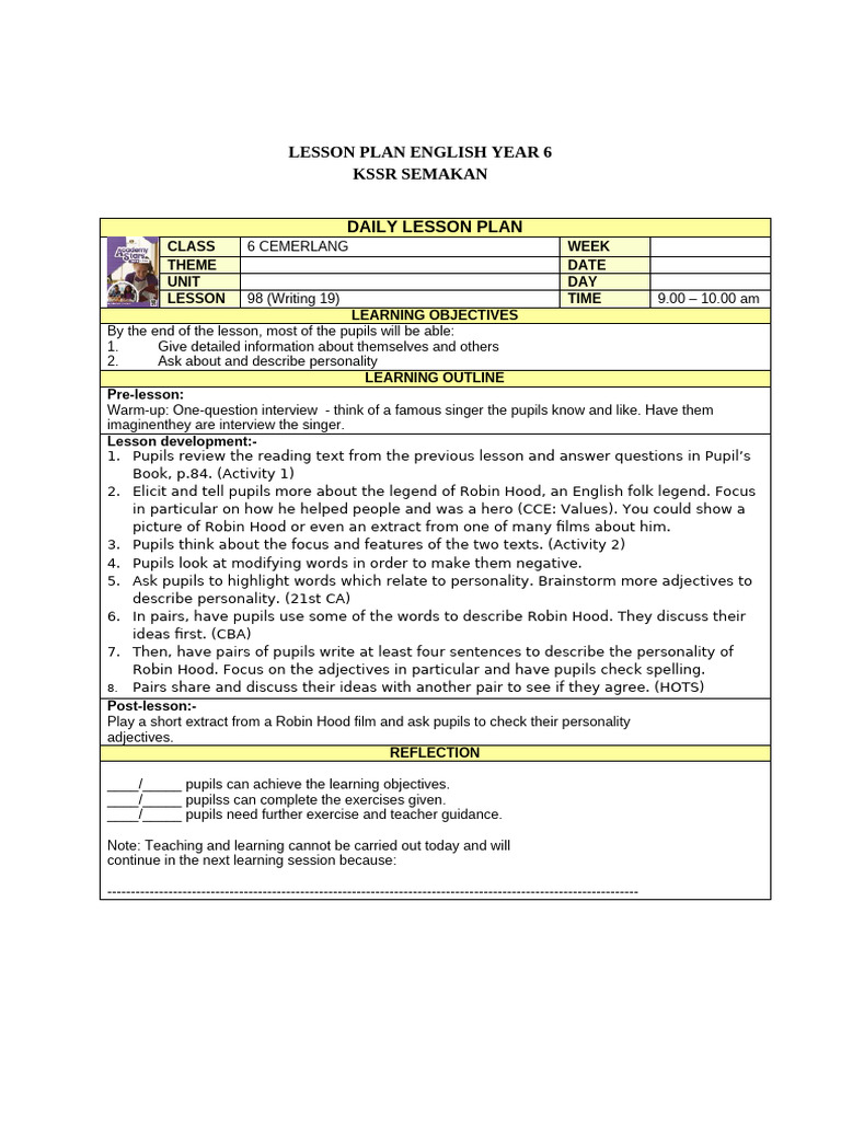 Class 6 Lesson Plan: The Winner | PDF | Lesson Plan | English Language
