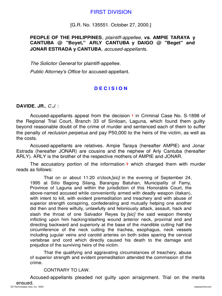 Murder Case: People vs. Taraya et al. | PDF | Murder | Crimes