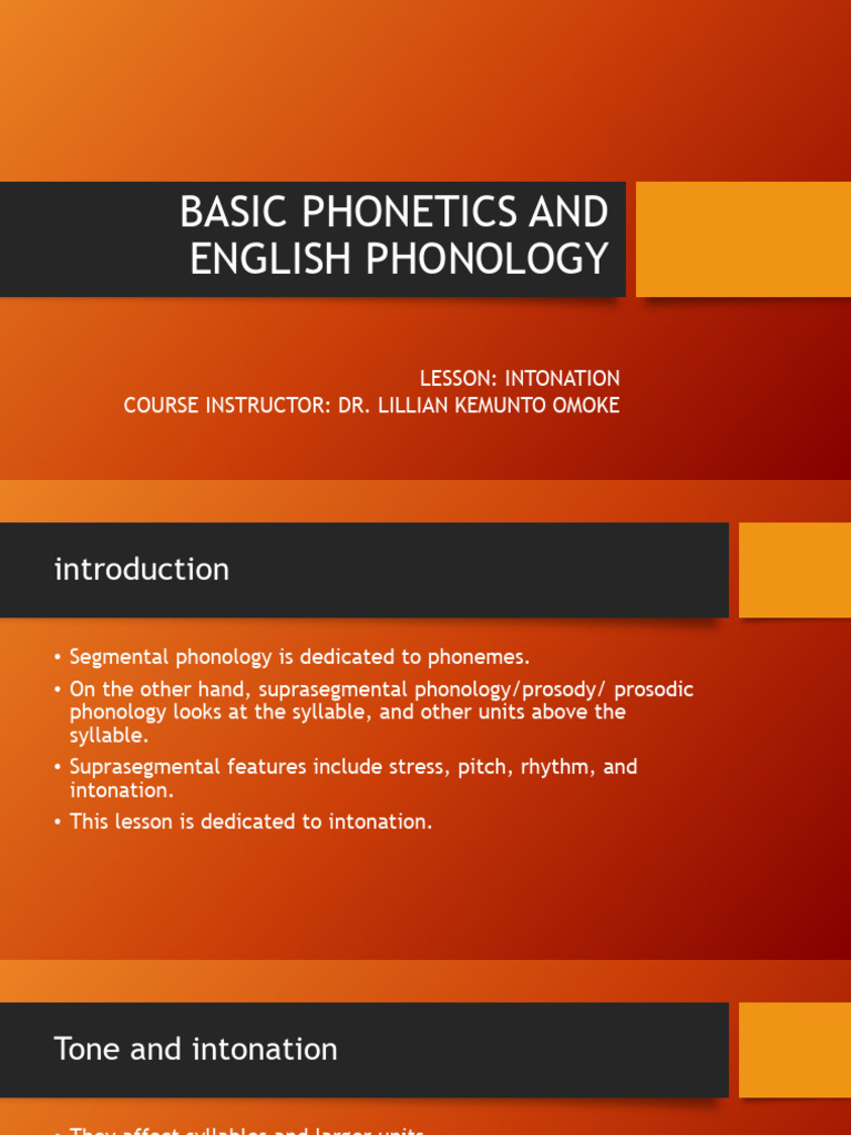 (Basic Phonetics and English Phonology) Week 14-Intonation | PDF ...