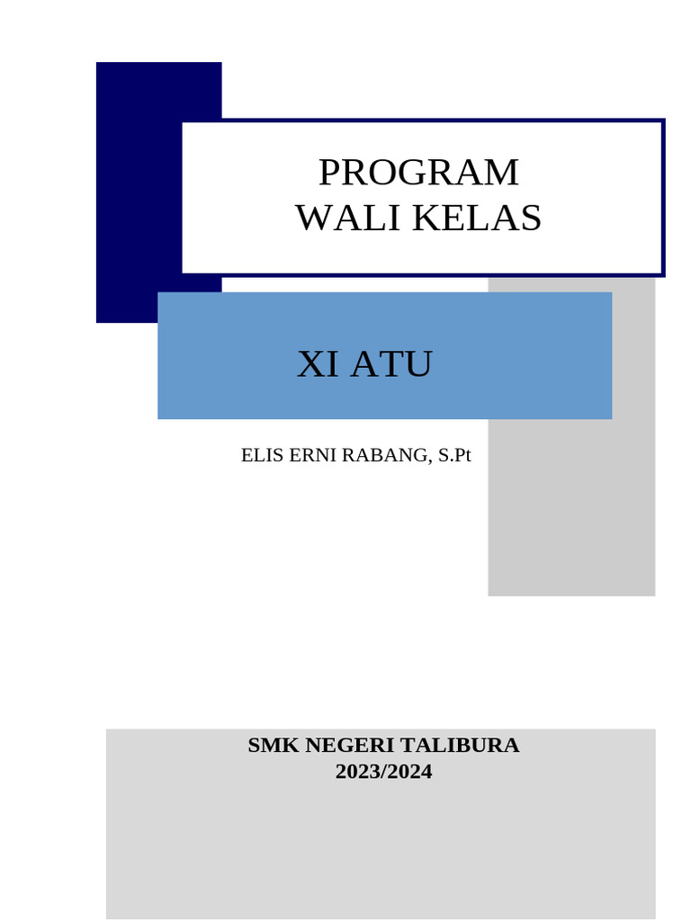 Program Kerja Wali Kelas XI ATU 2023 | PDF