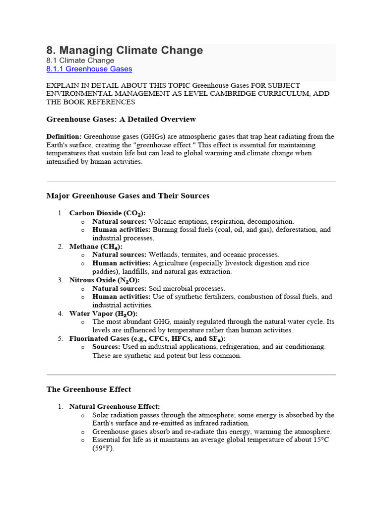 Detail 8. Managing Climate Change | PDF | Climate Change | Greenhouse Gas