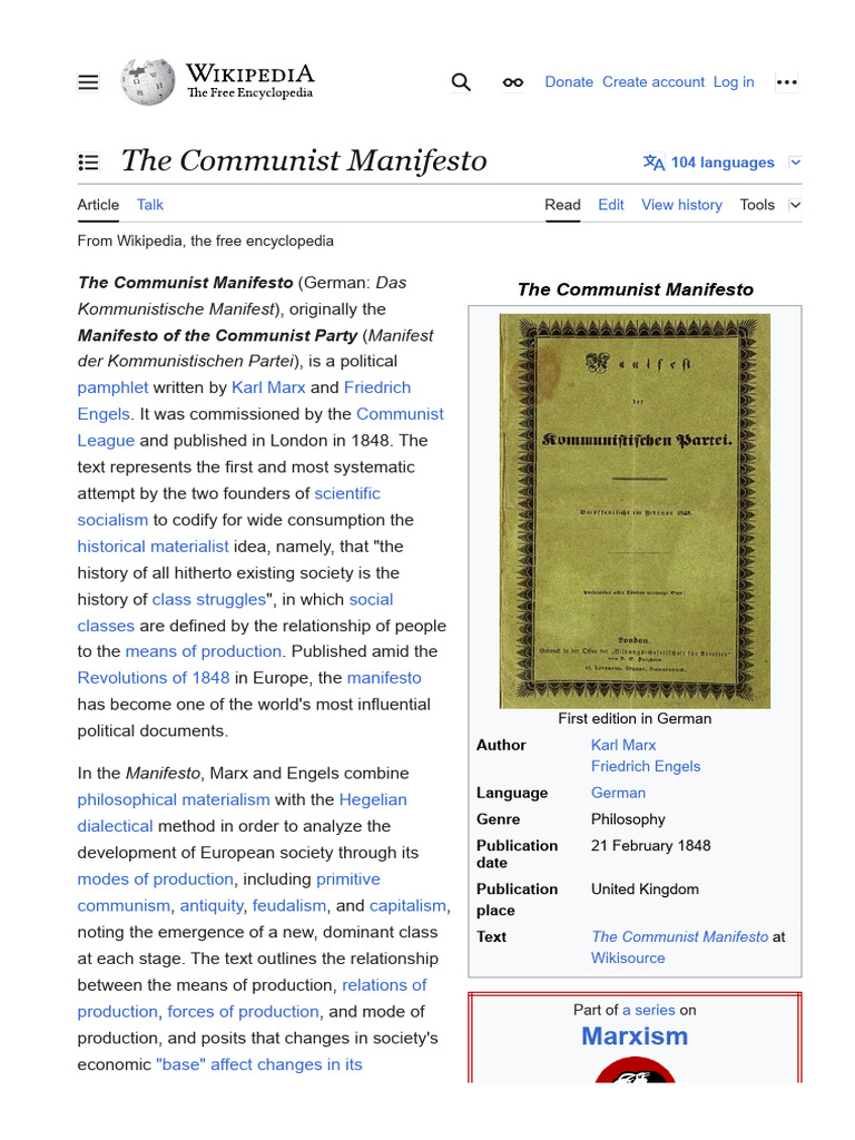 En Wikipedia Org Wiki The Communist Manifesto... | PDF | The Communist ...