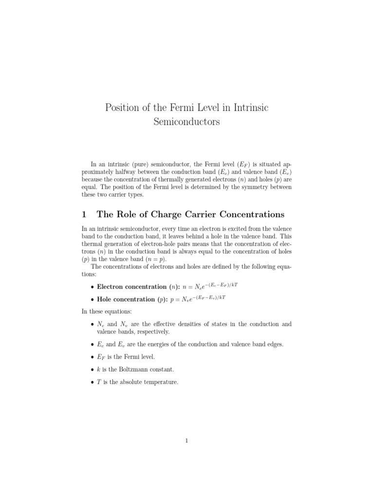 Fermi Level | PDF | Electrical Resistivity And Conductivity | Electron Hole