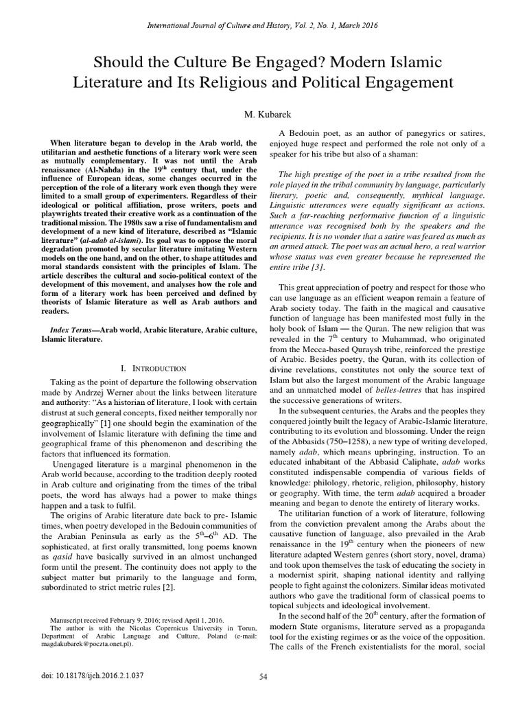 Should The Culture Be Engaged Modern Isl | PDF | Arabs | Quran