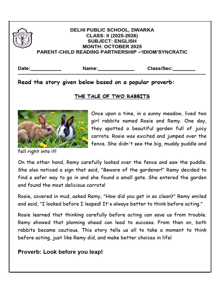 Parent-Child Reading: Rabbit Story Activity | PDF