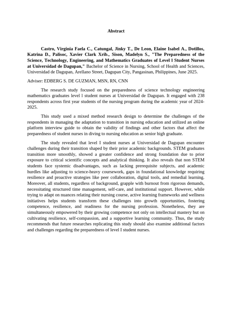Abstract | PDF | Science | Nursing