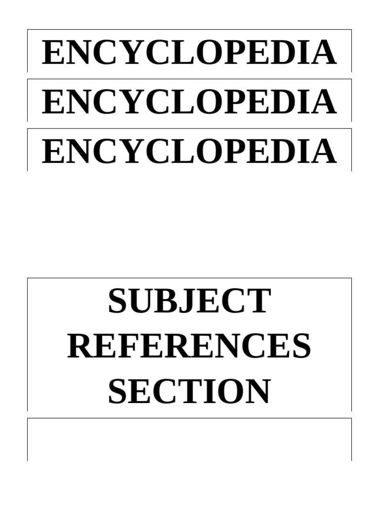 Comprehensive Encyclopedia Overview | PDF
