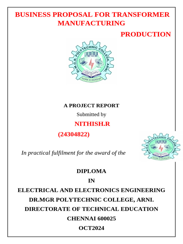 Transformer Manufacturing Project Proposal | PDF