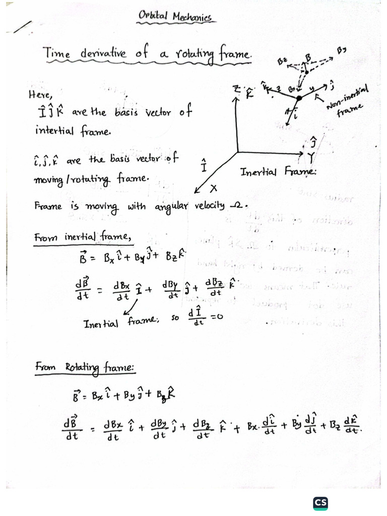 Time Derivative of Rotating Frame | PDF