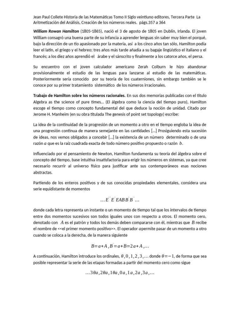 William Rowan Hamilton | PDF | Número racional | Número Real