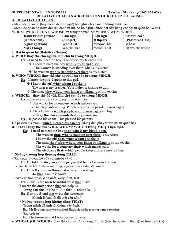 Relative Clauses Explained for English 12 | PDF | Energy Development