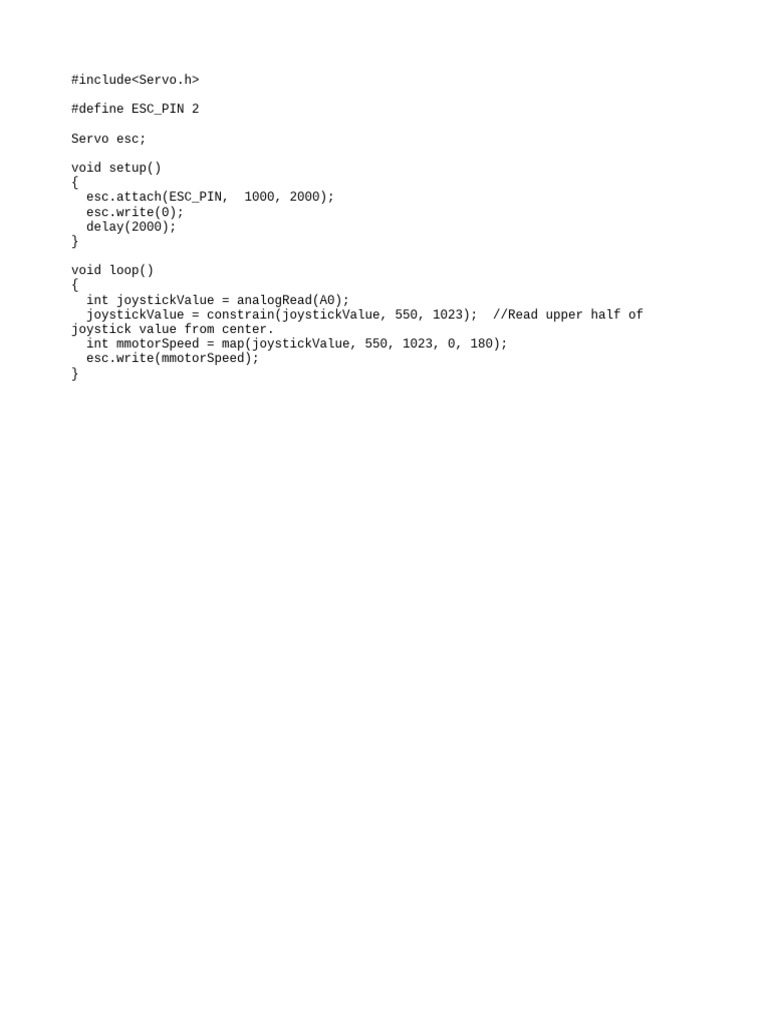 BLDC Speed Control.ino | PDF