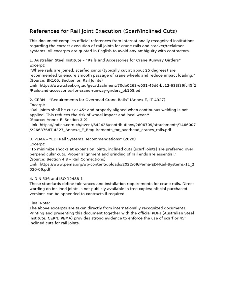 Rail Joint Execution Guidelines | PDF