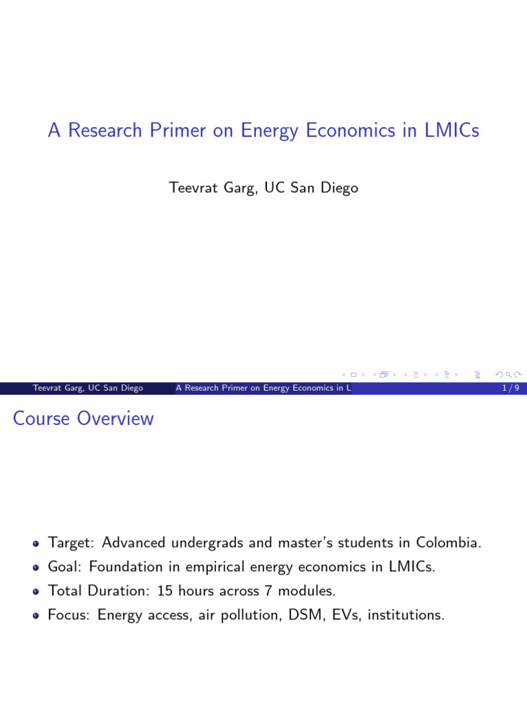 Energy Economics in LMICs: A Primer | PDF | Economics | Energy Economics