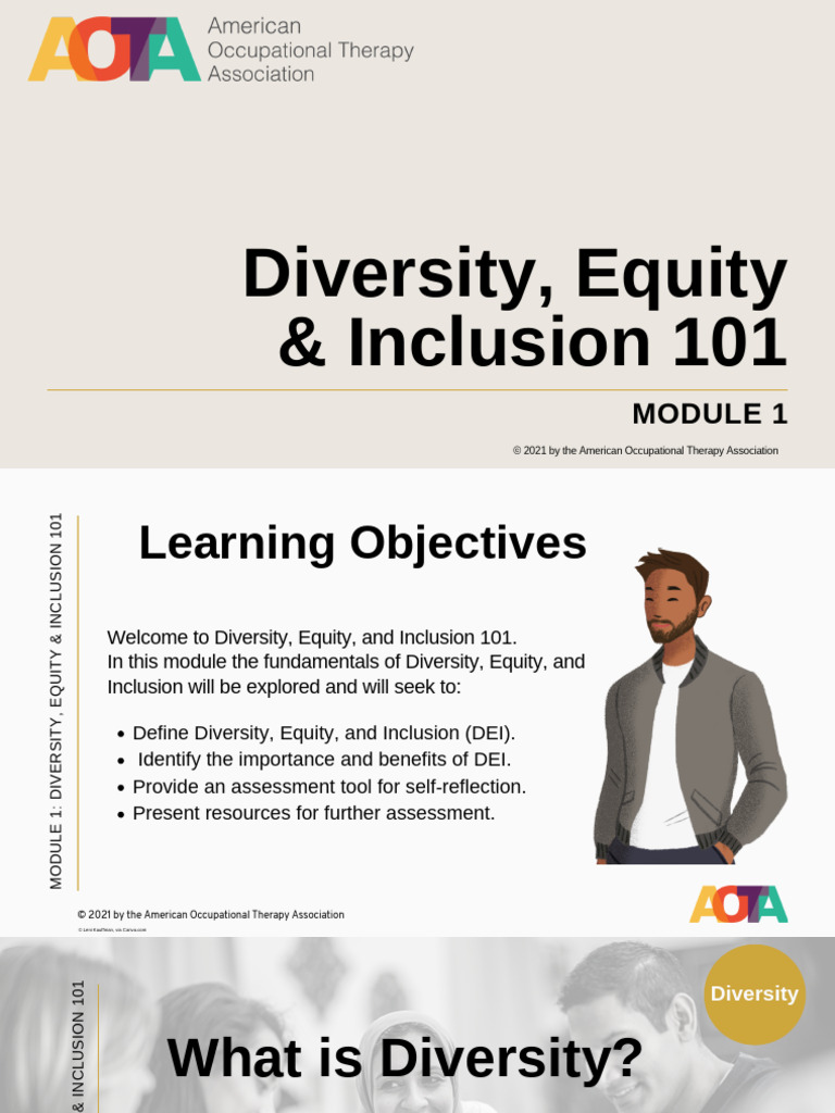 Diversity, Equity and Inclusion 101 | PDF | Occupational Therapy ...