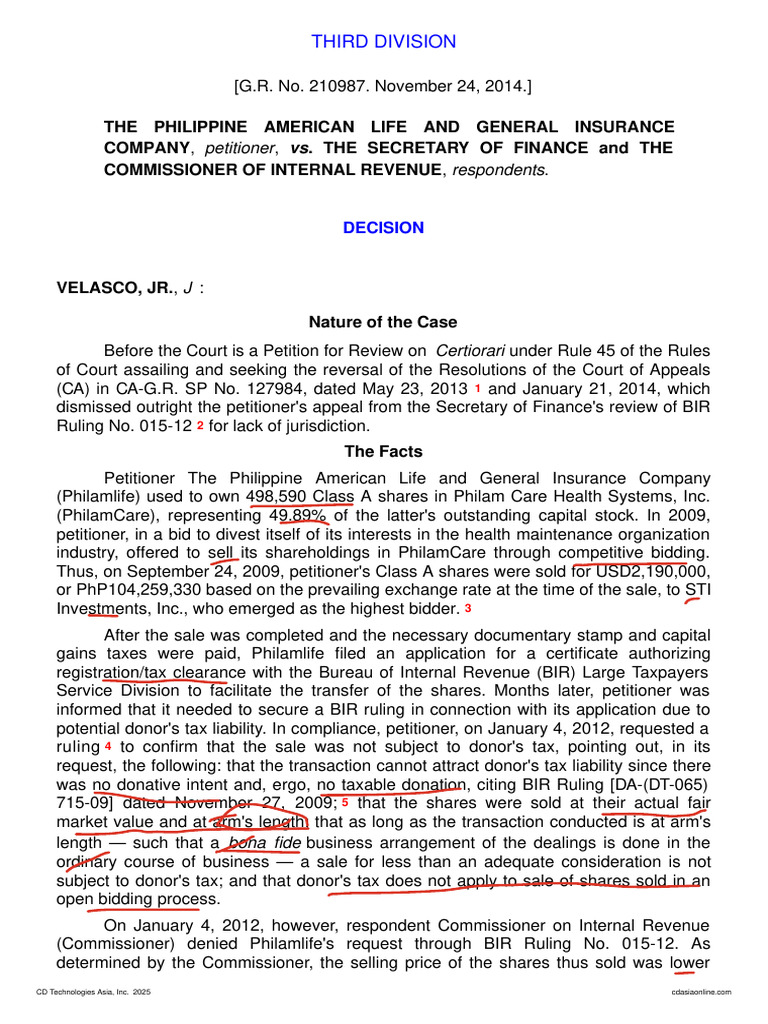 The Philippine American Life and General Insurance Co. v. The Secretary ...