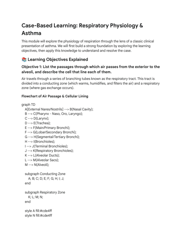 Respiratory Physiology & Asthma Case Study | PDF | Respiratory Tract ...