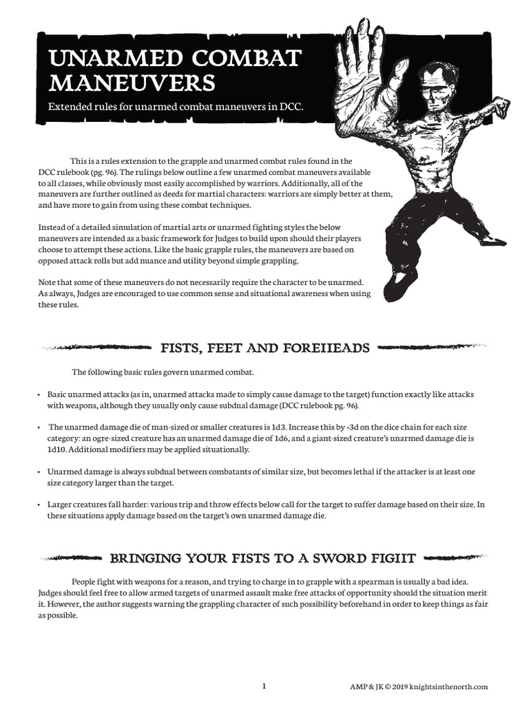 2019.12.02 KITN Unarmed Combat Teaser | PDF | Grappling