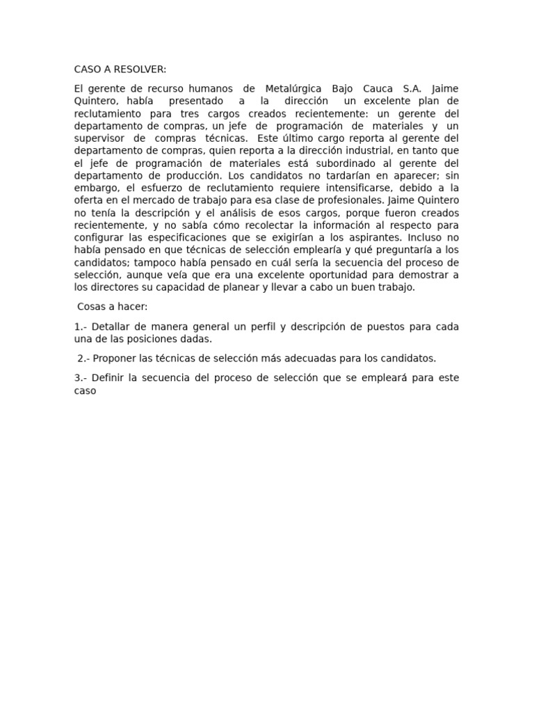 Caso A Resolver Admón | PDF