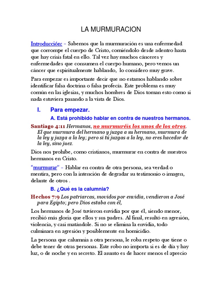 La Murmuracion | PDF | Envidia | Cristo (título)