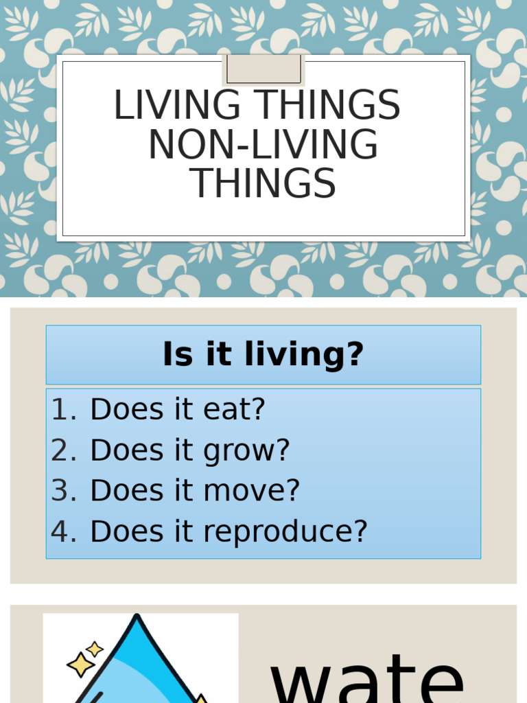 Living vs Non-Living Things Guide | PDF