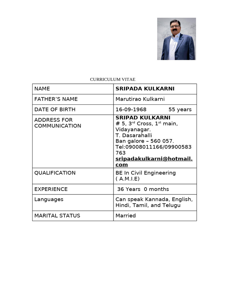 Sripada Kulkarni Resume - Be Dated 27.3.2024 | PDF