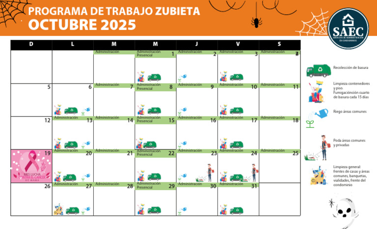 Calendario Oct25 - Zubieta | PDF