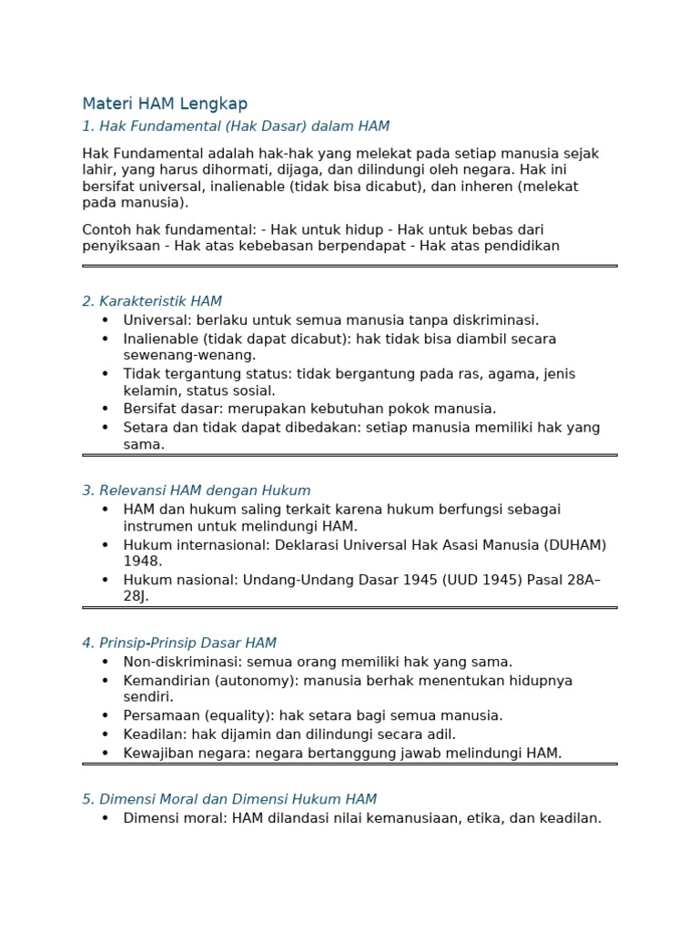 Ham Materi Soal Jawaban | PDF