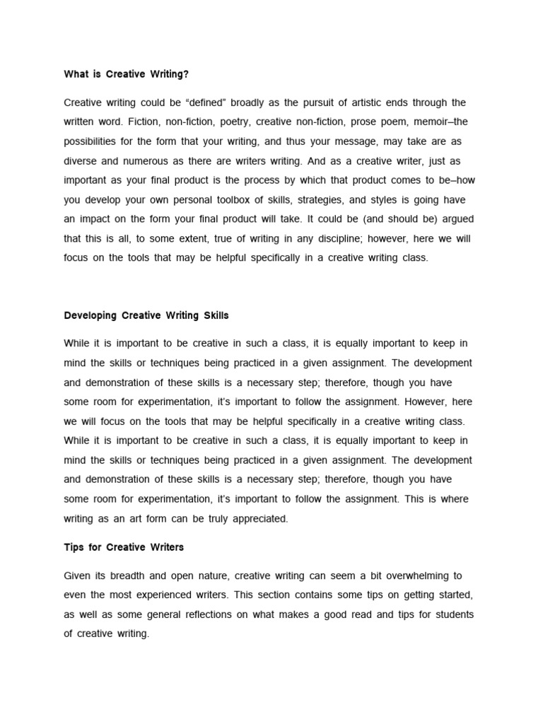 What Is Creative Writing | PDF | Creative Nonfiction | Essays