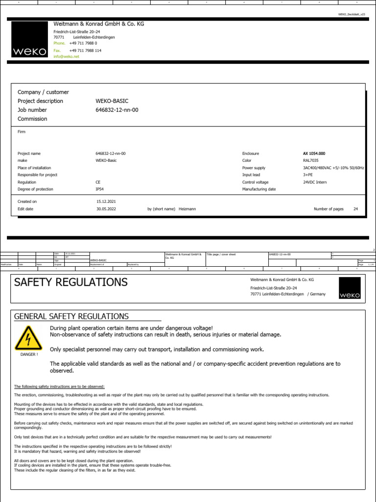 WEKO BASIC Electrical Diagram | PDF | Power Supply | Electronics