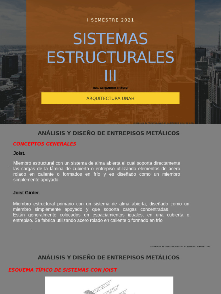 Sistemas Estructurales III Entrepisos Metálicos Con Joist y Lámina Colaborante | PDF | Braguero ...