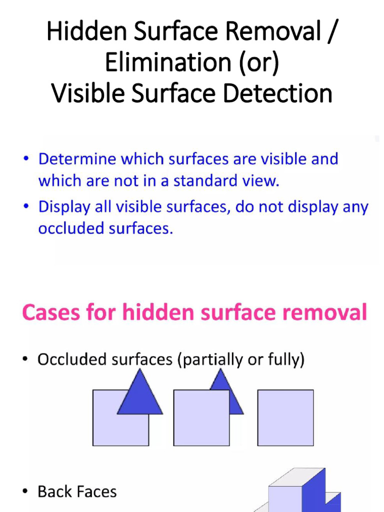 Unit 2 - Part 5 - Hidden Surface Elimination | PDF