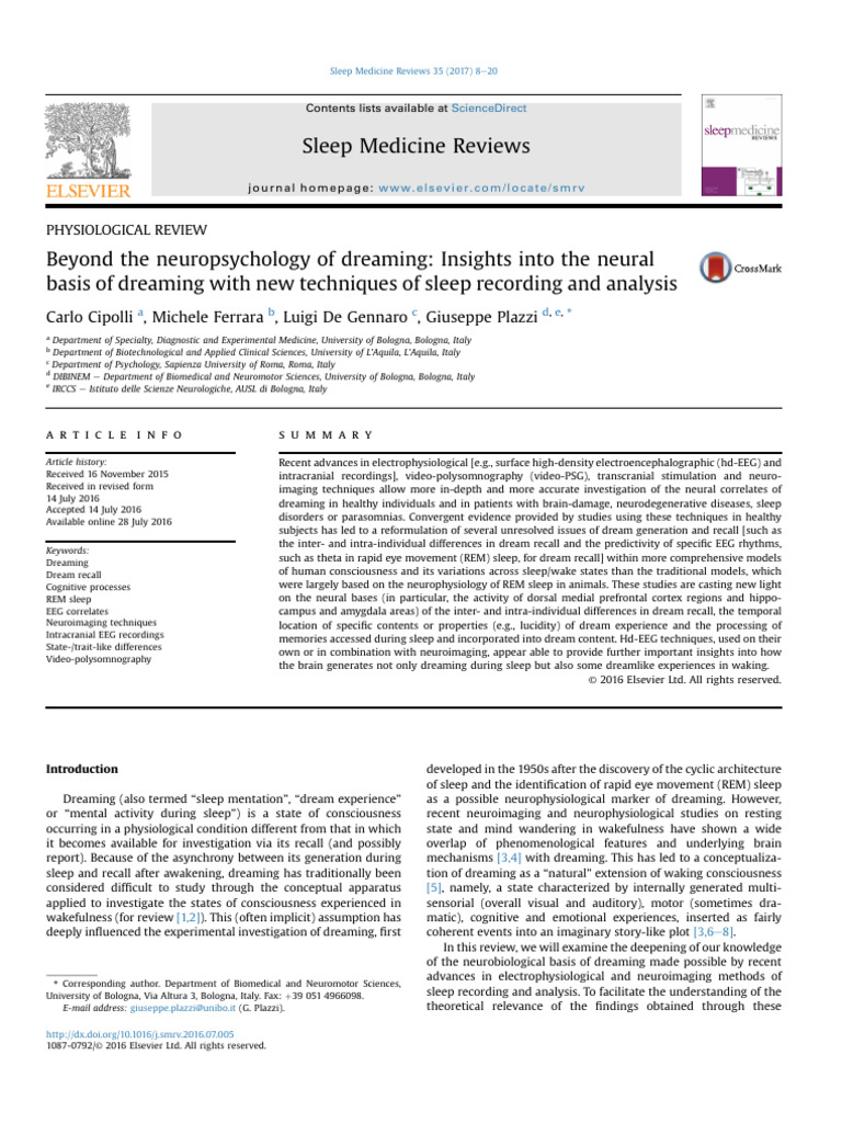 Beyond The Neuropsychology of Dreaming - Insights Into The Neural Basis ...