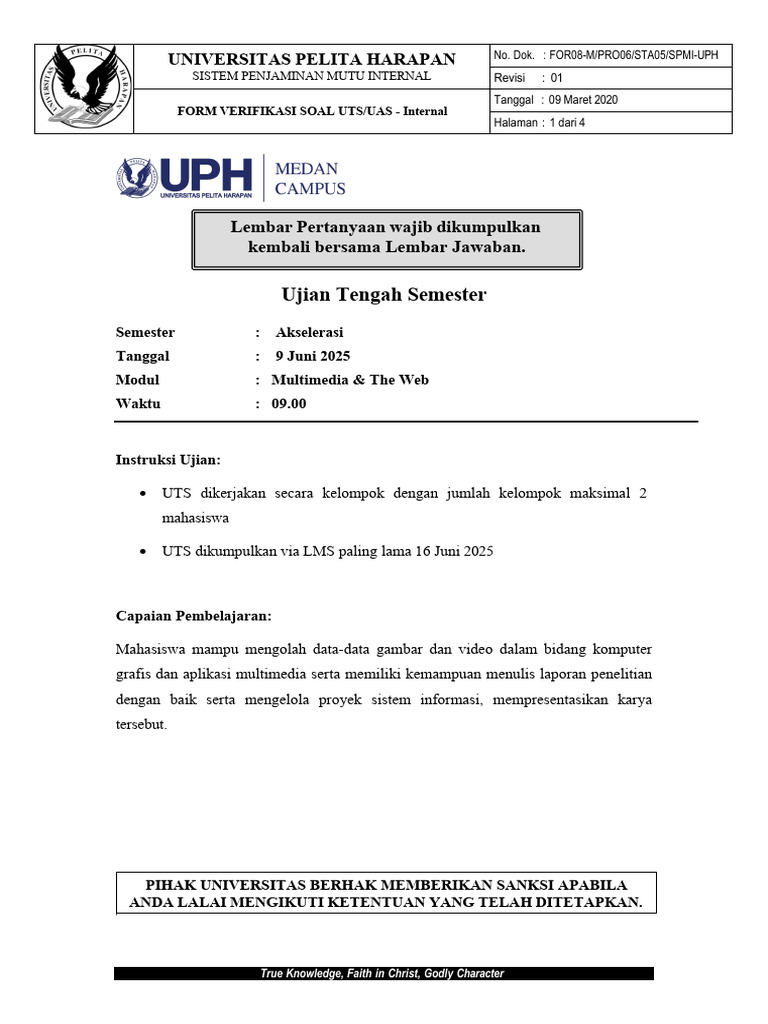 Panduan UTS Multimedia Mahasiswa Baru | PDF