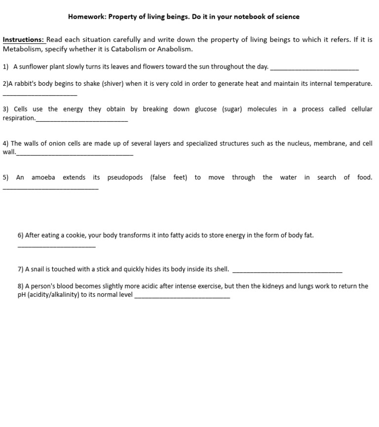 Homework Science Week 2 | PDF