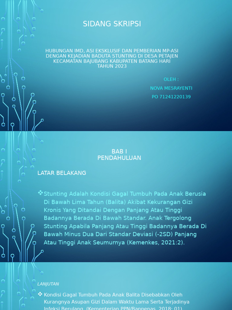 CONTOH PPT SIDANG SKRIPSI SARJANA TERAPAN KEBIDANAN | PDF