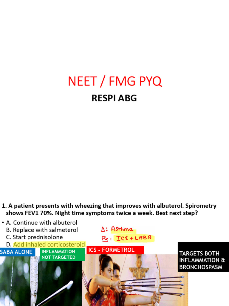 NEET FMG Respiratory Medicine Questions | PDF | Respiratory Diseases ...
