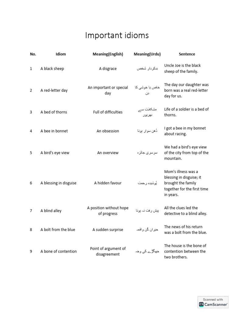 Idioms | PDF