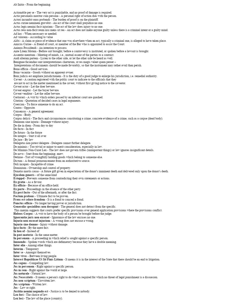 Legal Maxims and Principles Explained | PDF | Jargon | Judiciaries