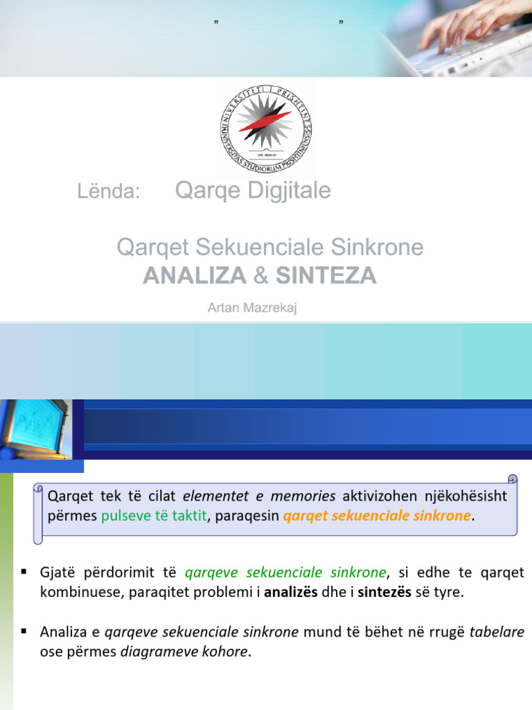 QD - Ligjerata11 - Qarqet Sekuenciale Sinkrone - ANALIZA & SINTEZA | PDF