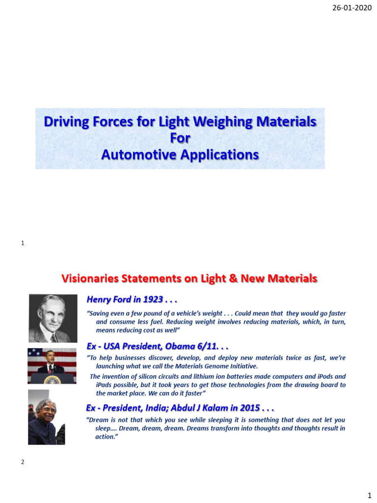 04 - Driving Forces For LWT | PDF | Fuel Economy In Automobiles | Steel