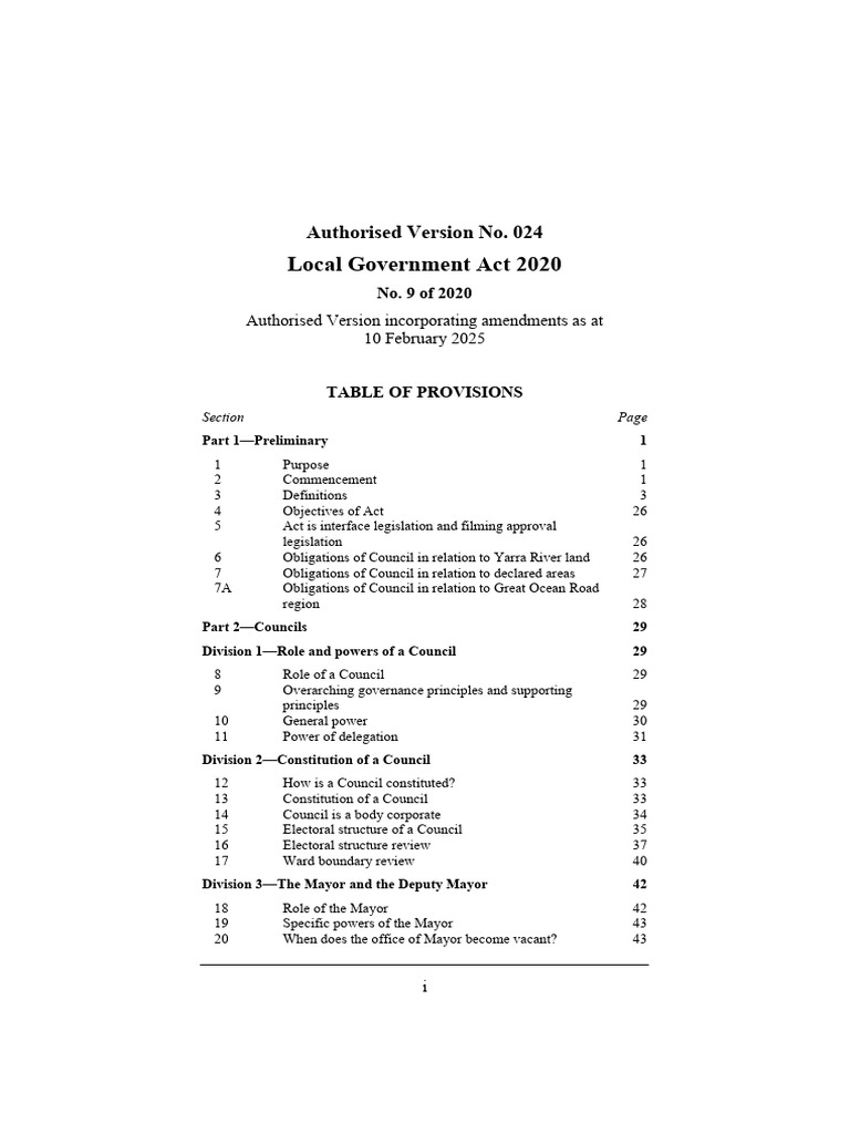 Local Government Act 2020 Overview | PDF | Arbitral Tribunal | Governance