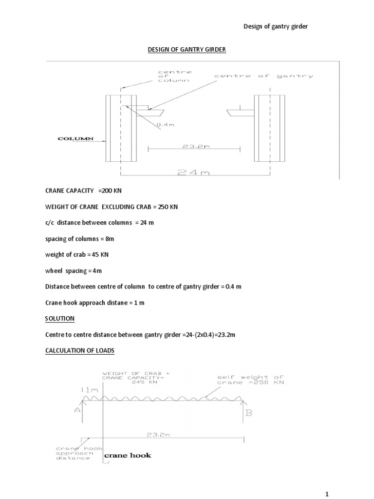 Design of Gantry Girders 1 | PDF | Crane (Machine) | Applied And ...
