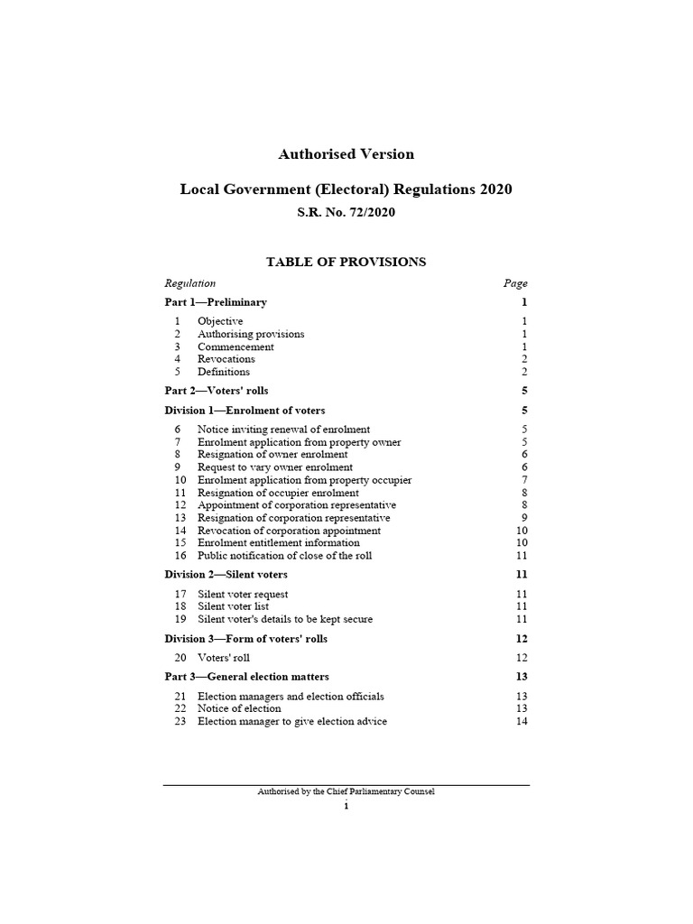 Local Government Electoral Regulations 2020 | PDF | Voting | Elections