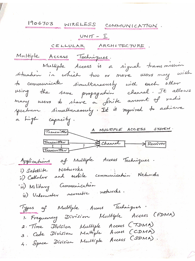 WC-unit 1 Notes, Wireless Communication Notes | PDF